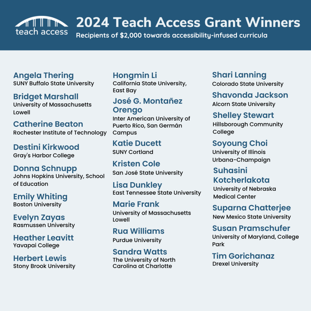 Teach Access Announces 2024-2025 Digital Accessibility Grant Winners – Teach Access